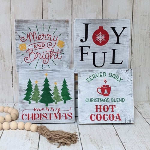 Mini Christmas Signs - Set of 4 | Worshipful Maker